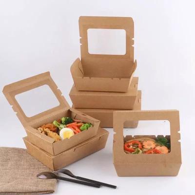 Cina La scatola di carta su ordinazione del quadrato ha stampato l'insalata eliminabile del commestibile che imballa con la finestra in vendita
