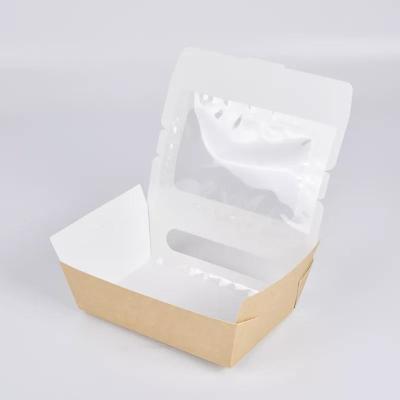 Cina Contenitore asportabile di carta kraft della tagliatella dell'imballaggio alimentare eliminabile dell'insalata con la finestra in vendita