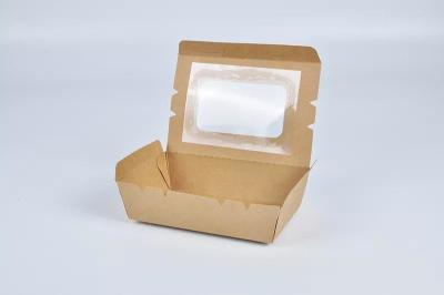 Cina Contenitore asportabile di carta kraft della tagliatella dell'imballaggio alimentare eliminabile dell'insalata con la finestra in vendita