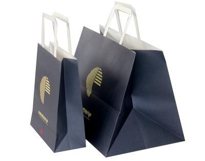 China Customized Brown Paper Carrier Bags Craft Grocery Paper Bag With Handle for sale