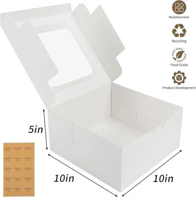 China Square Custom Bakery Boxes Personalized Cake Boxes Durable Cardboard With Window for sale