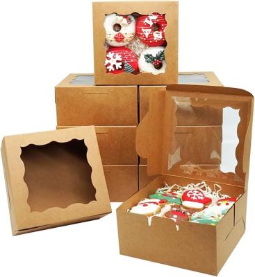 China Square Custom Bakery Boxes Personalized Cake Boxes Durable Cardboard With Window for sale