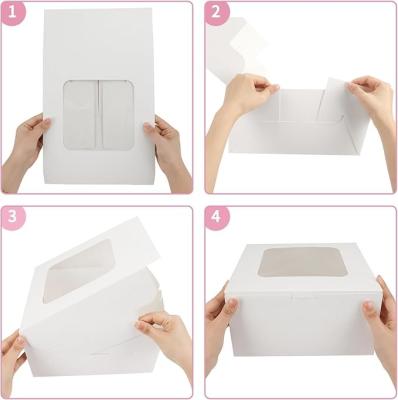 China Square Custom Bakery Boxes Personalized Cake Boxes Durable Cardboard With Window for sale