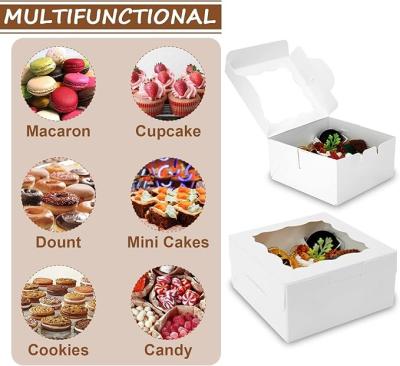 China Square Custom Bakery Boxes Personalized Cake Boxes Durable Cardboard With Window for sale