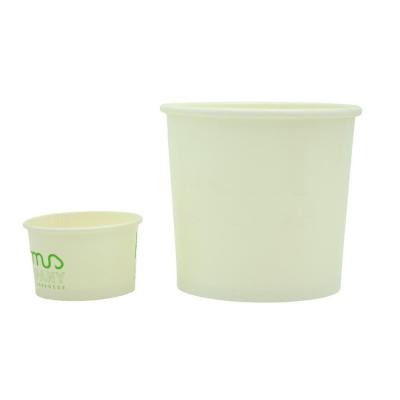 China Kraft White Paper Ice Cream Cups 16oz 20oz 24oz Recyclable Disposable Packaging for sale