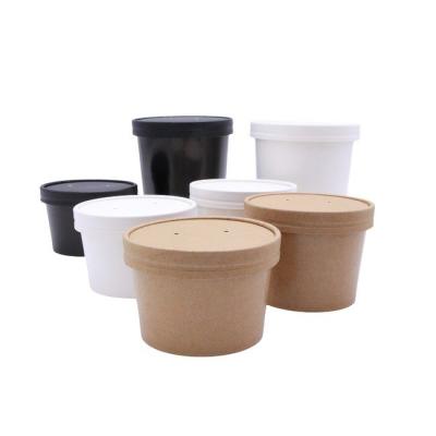 China Eco Friendly Disposable Paper Bowl 8oz 12oz 16oz With Paper Lid for sale