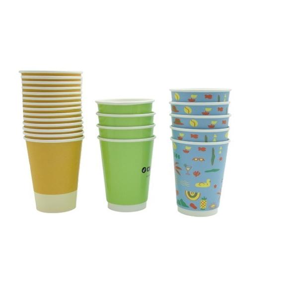 Quality Biodegradable Eco Friendly Disposable Coffee Cups Printed Paper Cups With PLA Lined for sale