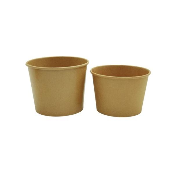 Quality Microwavable Safe Brown 16 Oz Paper Soup Cups Kraft Paper Soup Containers for sale