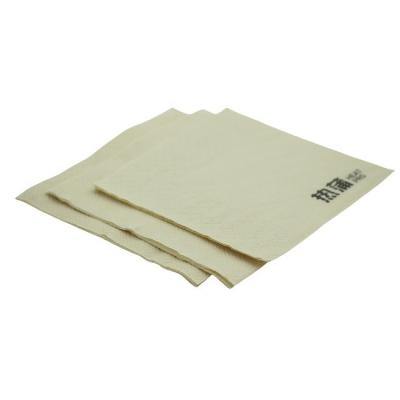 China Unbleached Kraft Printed Paper Napkin Eco Conscious Disposable Kitchen Tissue for sale