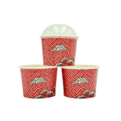 Cina Customized New Deisgn Premium Paper Ice Cream Cups with Dome Lids Coppe da dessert usa e getta per cibi caldi e freddi in vendita