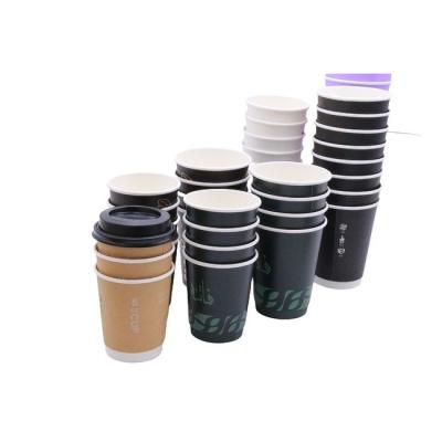 China 10 oz Disposable Black Paper Coffee Cup Hot/Cold Beverage Drinking Cups for sale