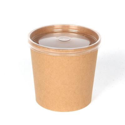 Cina ciotole eliminabili asportabili della carta kraft di 8oz 12oz 16oz 26oz 32oz in vendita