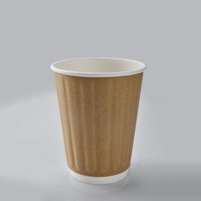 Cina Tazza di caffè eliminabile alla moda della parete dell'ondulazione di carta kraft doppia in vendita