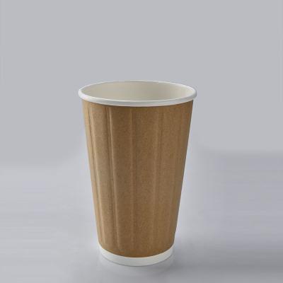 Cina Tazza di caffè eliminabile alla moda della parete dell'ondulazione di carta kraft doppia in vendita