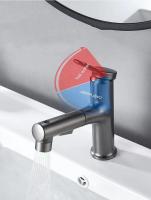 China Countertop 9Inch Pull Out Sink Faucet With Spray Solid Brass Chrome Plated for sale
