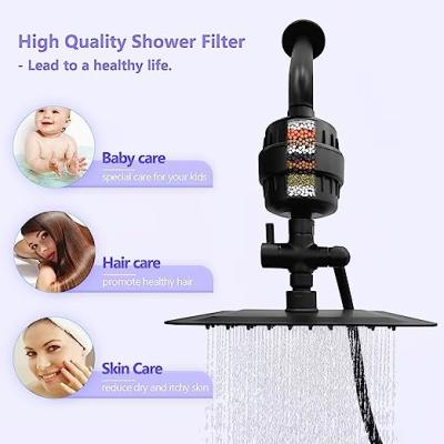 China ODM 8″ Square Zinc Shower Head Filtered Showerhead With Brass Handheld for sale