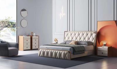 China Het luxueuze Meubilair Stevige Houten Koning Size Beds van de Hotelslaapkamer Te koop