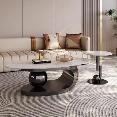 China Hollow Out Marble Coffee Table Stainless Steel Living Room Coffee Table for sale