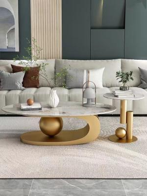China Hollow Out Marble Coffee Table Stainless Steel Living Room Coffee Table for sale