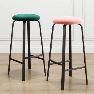 China Modern Coffee High Stool Chair Bar Stool Soft Seat Solid Wood Bar Stools for sale
