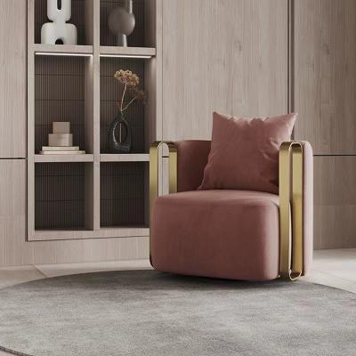 Cina Abitudine di lusso creativa fucsia della poltrona di Sofa Chair Gold Stainless Steel del velluto in vendita