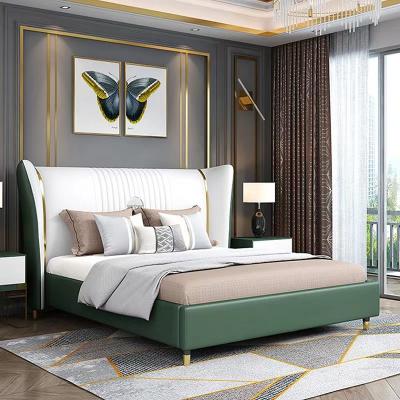 China 5 Star Luxury Hotel Bedroom Furniture Solid Wood Leather Bed Bentley Hotel Bedroom for sale