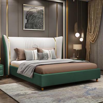 China 5 Star Luxury Hotel Bedroom Furniture Solid Wood Leather Bed Bentley Hotel Bedroom for sale
