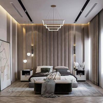 China Cama de linho da tela da casa de campo luxuosa moderna comercial do apartamento da mobília do quarto do hotel à venda