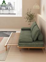 China Novelty Foldable Shrinkable Custom Sofa Bed Green Linen Environmental Friendly for sale
