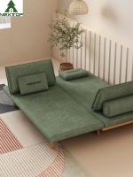 China Novelty Foldable Shrinkable Custom Sofa Bed Green Linen Environmental Friendly for sale