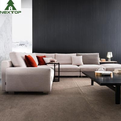 Cina Tessuto di legno solido moderno Sofa Awaiting Area Negotiation Set a forma di L della struttura in vendita