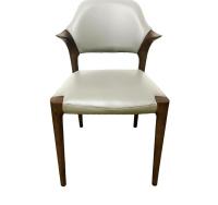 China Restaurant Solid Wood Dining Chair Creative Soft Backrests Cow Corner Shape Armrests for sale