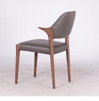 China Restaurant Solid Wood Dining Chair Creative Soft Backrests Cow Corner Shape Armrests for sale