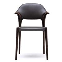 China Restaurant Solid Wood Dining Chair Creative Soft Backrests Cow Corner Shape Armrests for sale