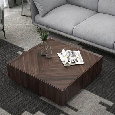 China Black Walnut Coffee Table Nordic Light Luxury Square Tea Table For Lobby Office for sale
