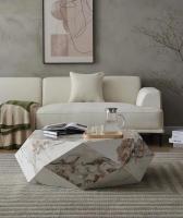 China Custom Hotel Coffee Table Creative Diamond Polygon Marble Color for sale