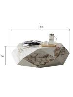 China Custom Hotel Coffee Table Creative Diamond Polygon Marble Color for sale