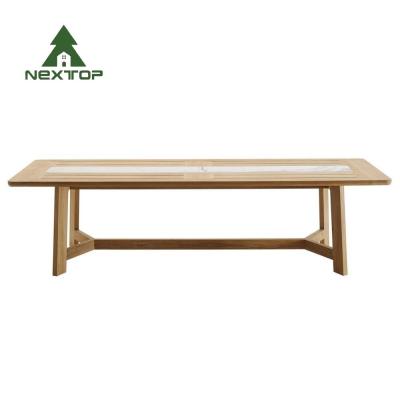 China Durable Simple Patio Furniture Garden Table And Chairs Teak Outdoor Dining Set for sale