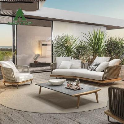 Cina Sofà a corda a ciuffo, di tessuto esterno, cuscino di spessore, villa patio, giardino, mobili da giardino in vendita