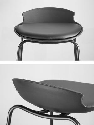 China Classic Black Bar Stool Light Weight And Sophisticated Leather Bar Chairs for sale