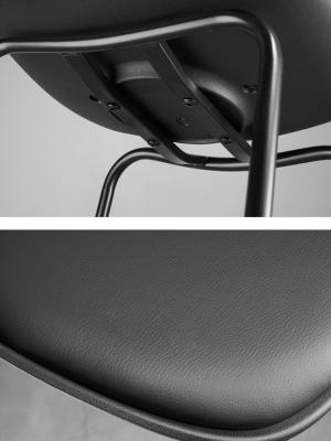 China Classic Black Bar Stool Light Weight And Sophisticated Leather Bar Chairs for sale