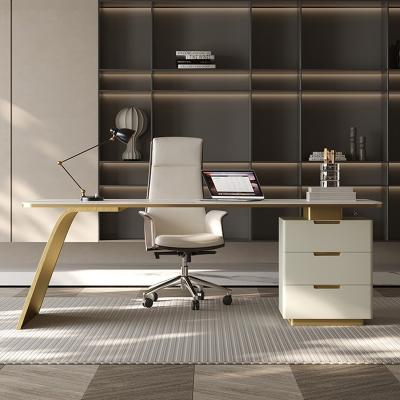 China Metal High Grade Boss Computer Desk Multi Shelf Locker Study Writing Desk for sale