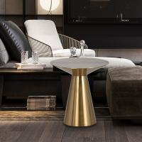 China Luxury Sofa Side Table Sideboard Metal Round Corner Table Modern Small for sale