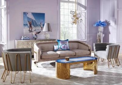 China Customised Hotel Stainless Steel Single Sofa Chair With Optional Fabric And Metal Legs for sale