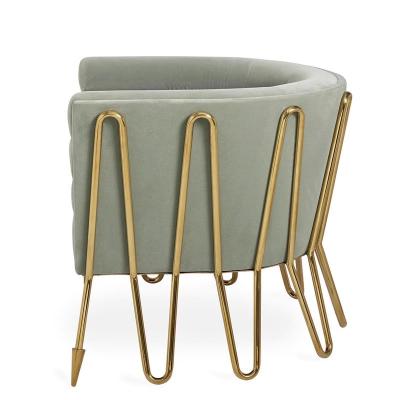 China Customised Hotel Stainless Steel Single Sofa Chair With Optional Fabric And Metal Legs for sale