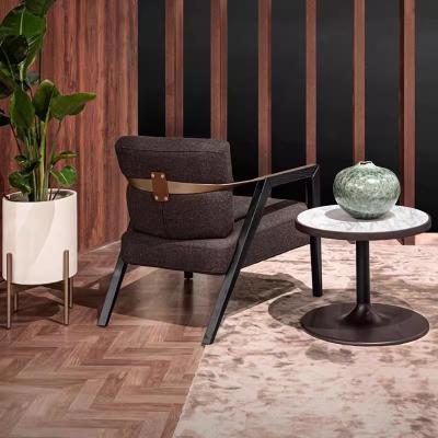China Customised Star Hotel Single Stainless Steel Armchair With Fabric Option for sale