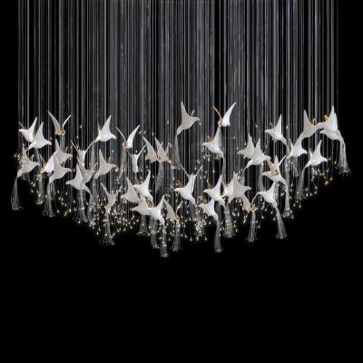 China Glasvogels en bloemen kandelaar Modern esthetisch hotelontwerp Lichte meubels Te koop