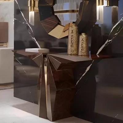 Cina Tavolo d'ingresso in acciaio inossidabile per hotel a cinque stelle in stile minimalista moderno in vendita