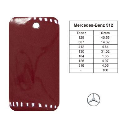 China Premium 1K Red Pearl Acrylic Refinish Verf voor Mercedes-Benz DB512 met hoogglanzende afwerking en OEM-matching kwaliteit Te koop