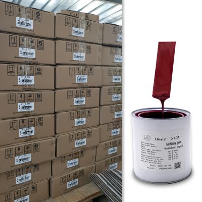 China Premium 1K Red Pearl Acrylic Refinish Verf voor Mercedes-Benz DB512 met hoogglanzende afwerking en OEM-matching kwaliteit Te koop